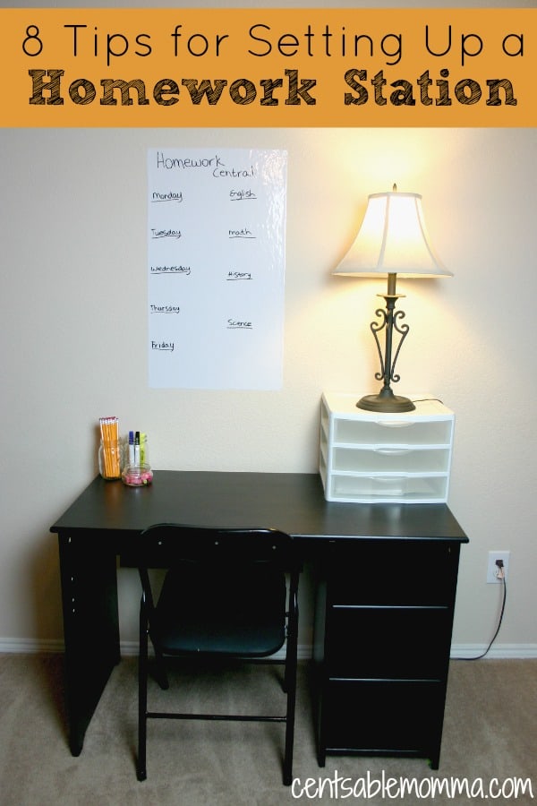 Tips for Setting Up a Homework Station - Centsable Momma