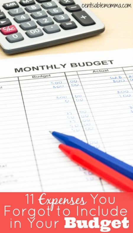 11 Expenses You Forgot to Include in Your Budget - Centsable Momma