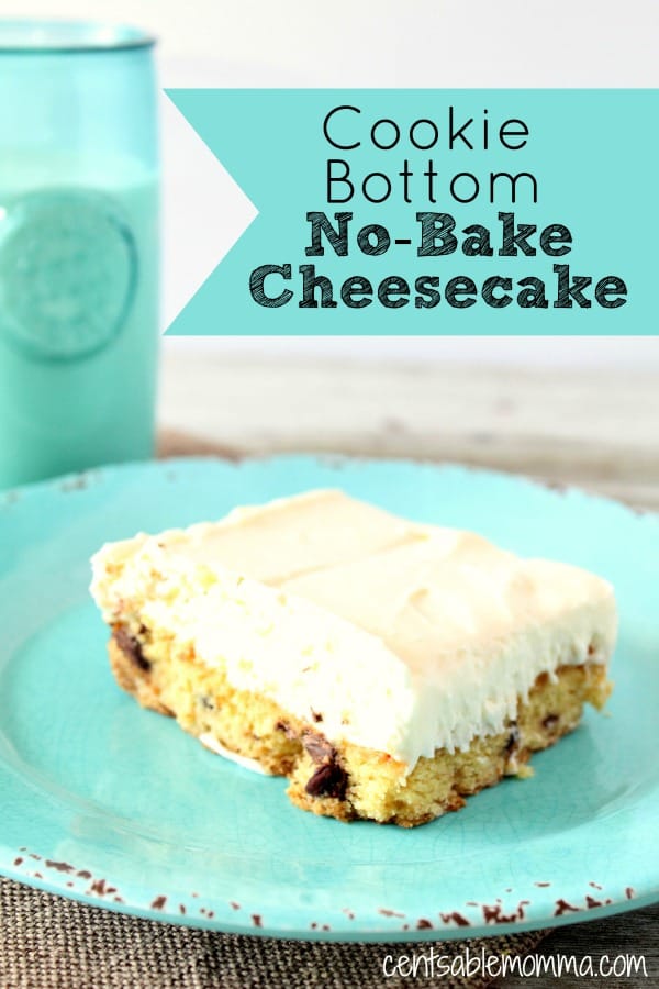 Cookie Bottom No-Bake Cheesecake Bars - Centsable Momma