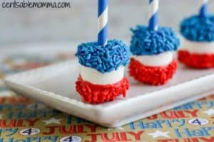 Red White and Blue Dipped Marshmallows Recipe - Centsable Momma